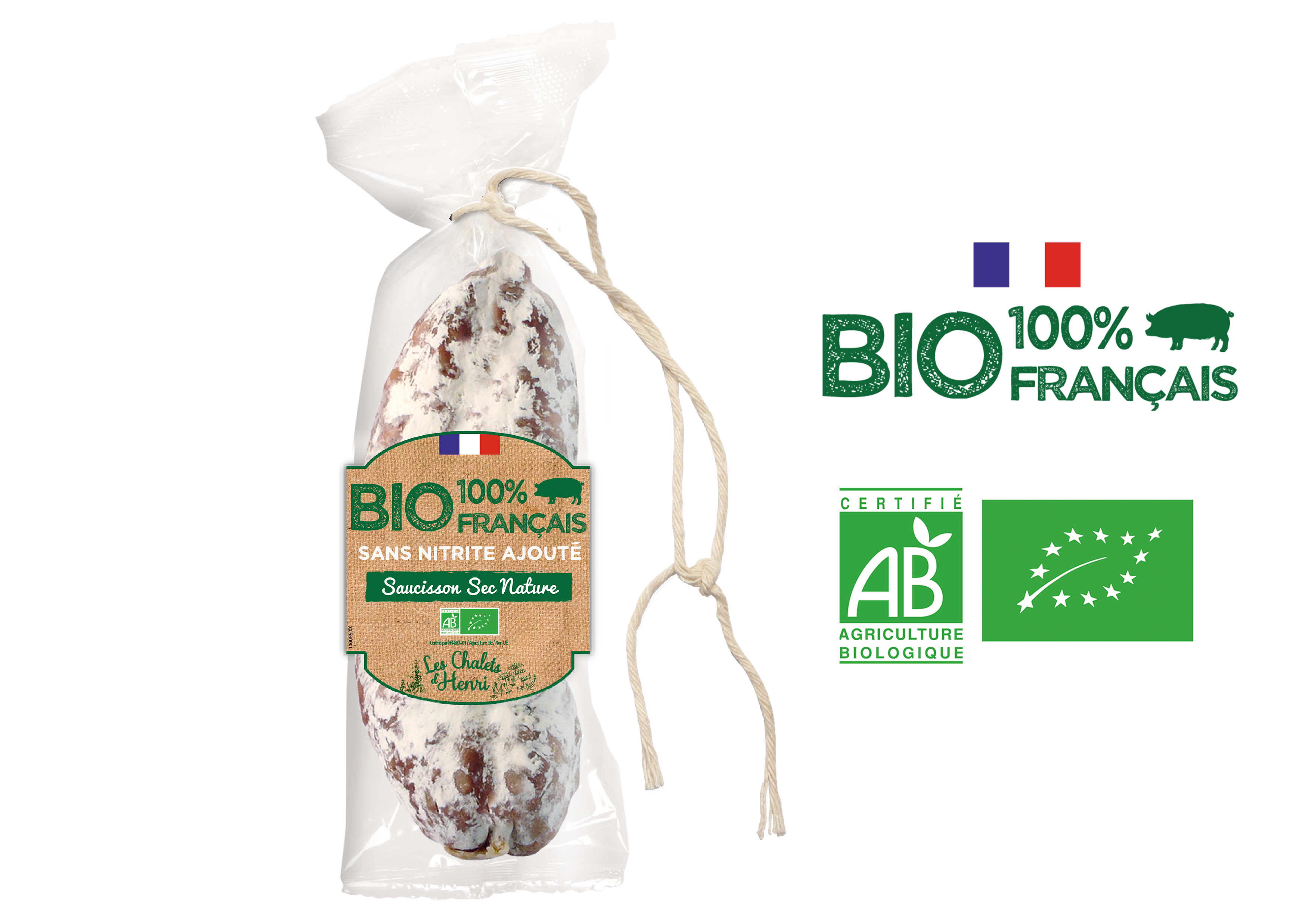 Saucisson Sec Bio - Les fermes d'Henri
